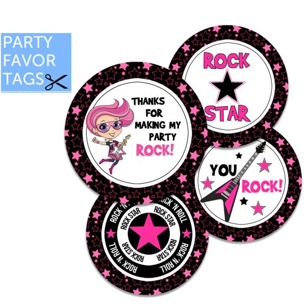 Rock Star Favor Tags - Printable Rock Star Tags - Party Peanut ...